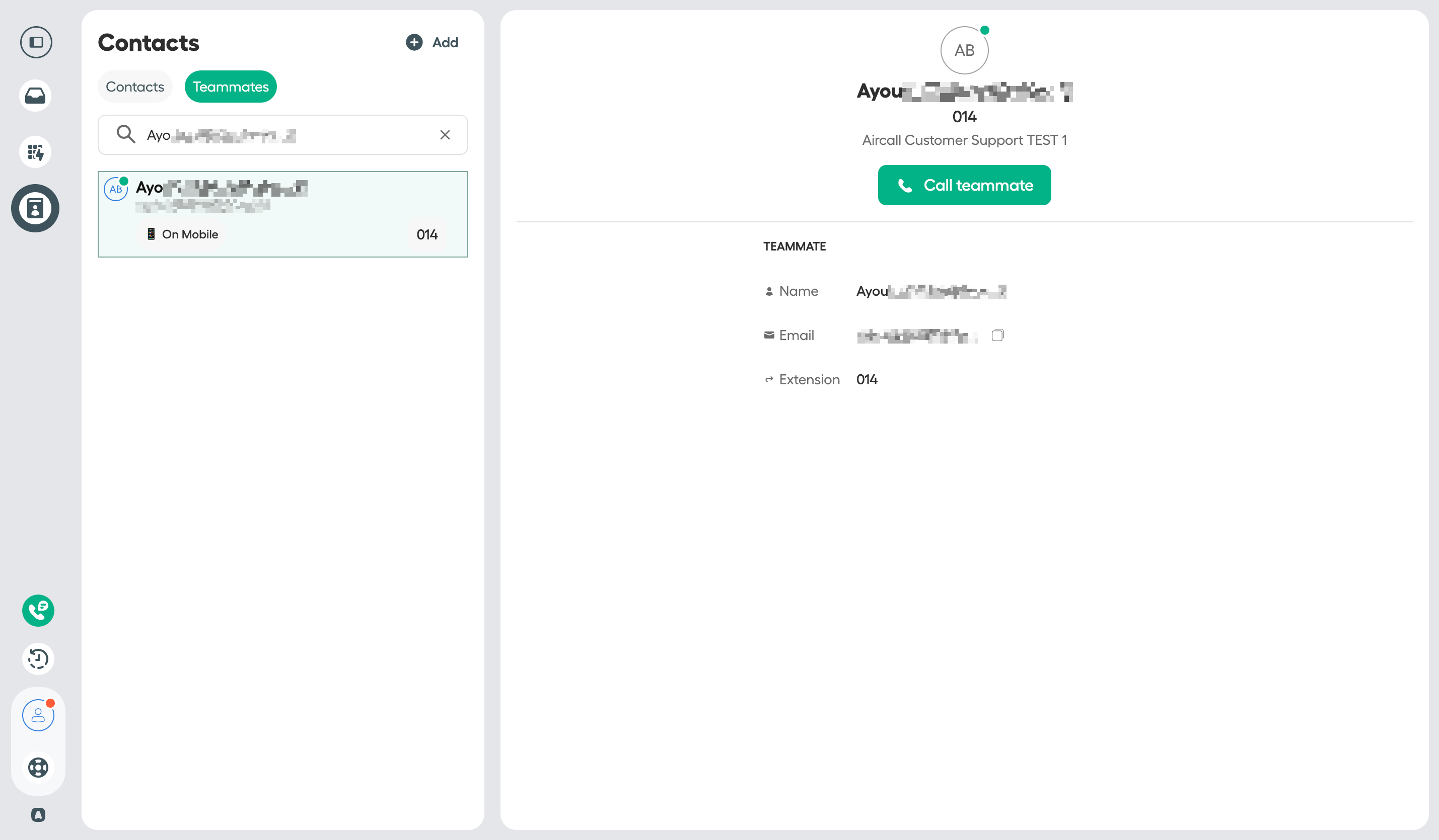 Aircall Workspace: Internal calls – Aircall