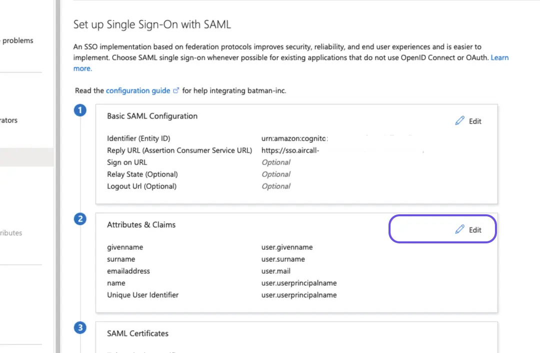Configuring Microsoft Entra ID (Azure AD) for SAML authentication – Aircall