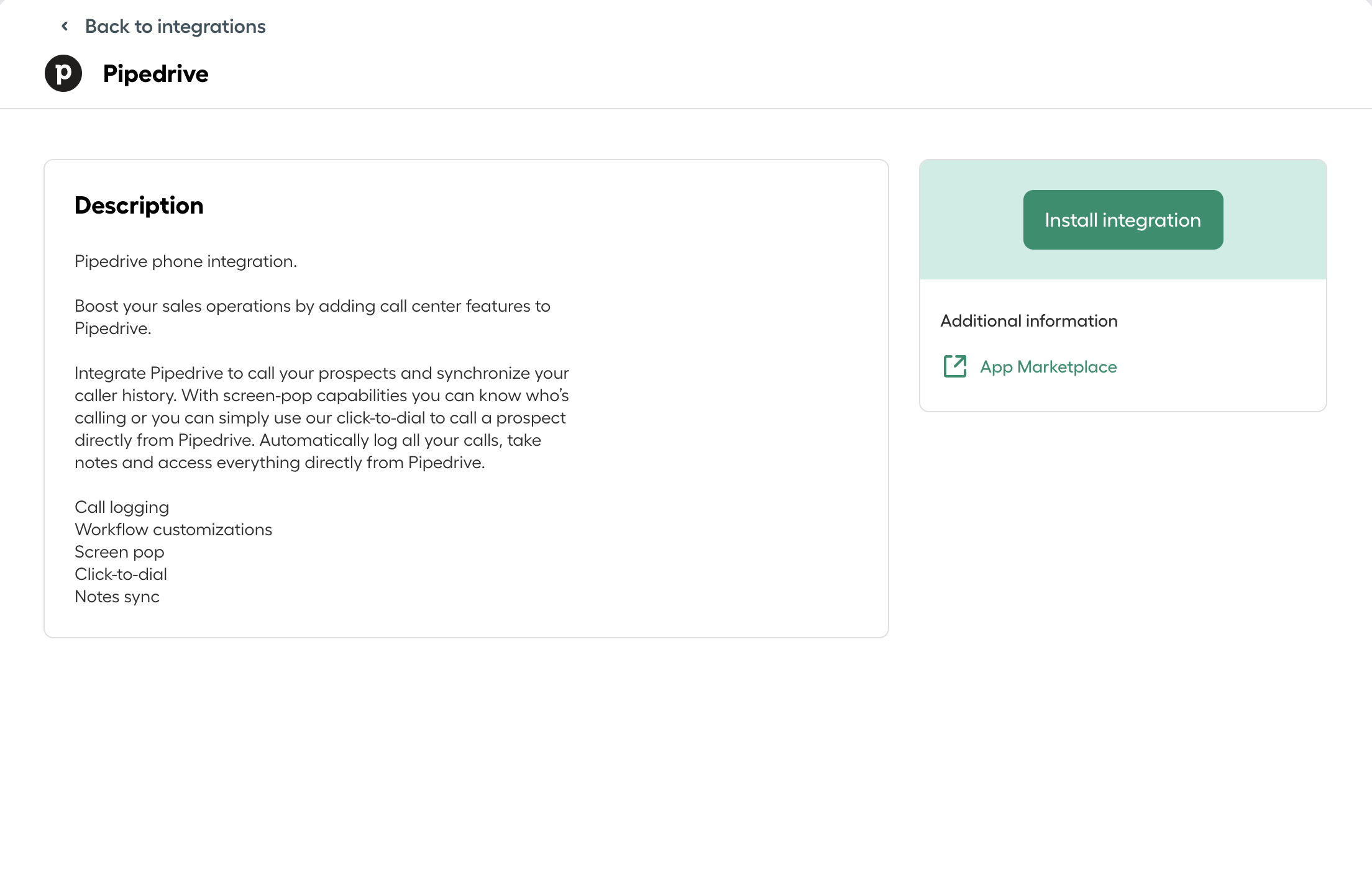 Instala tu integración de Pipedrive – Aircall
